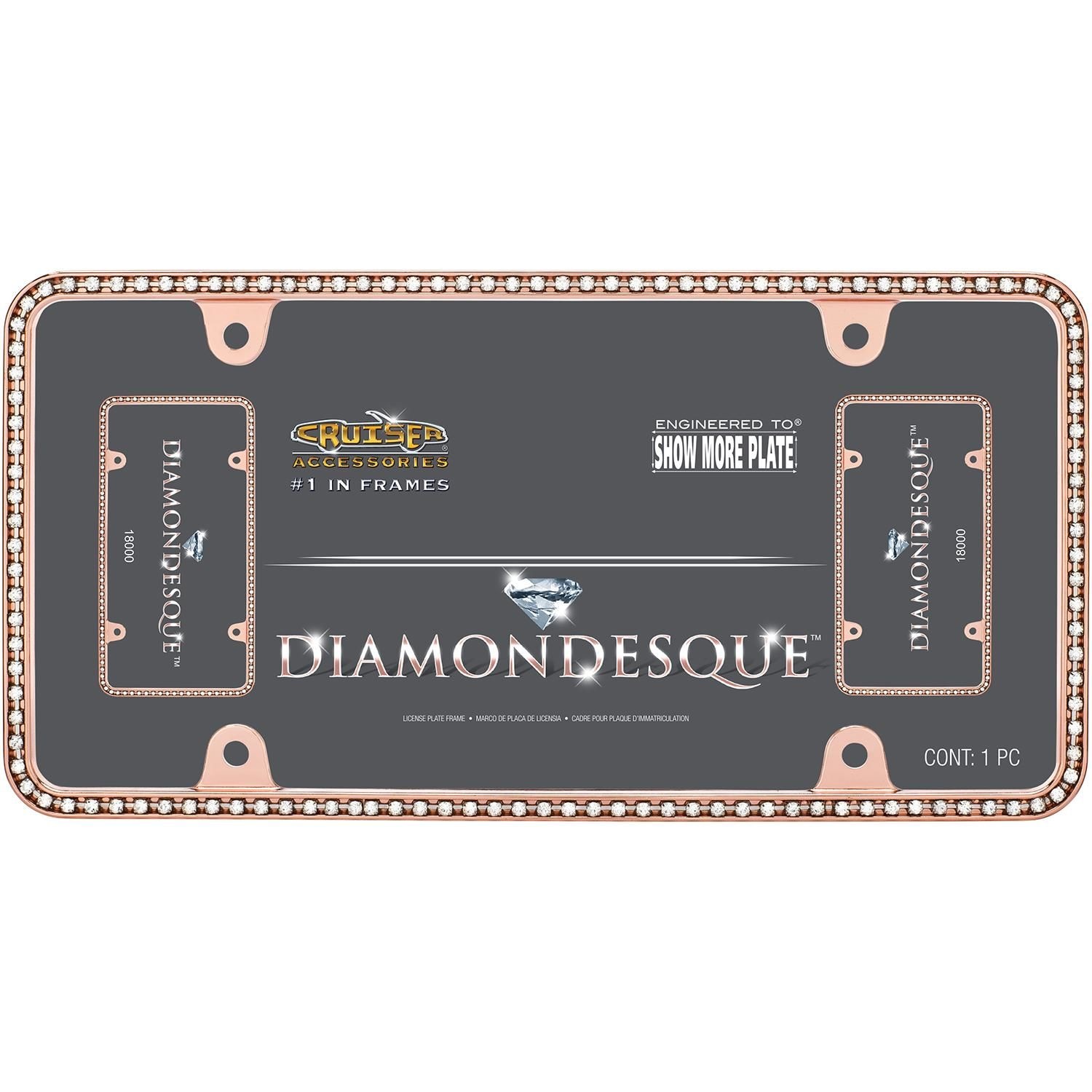 Cruiser Accessories Rose Gold Bling License Plate Frame | AutoZone