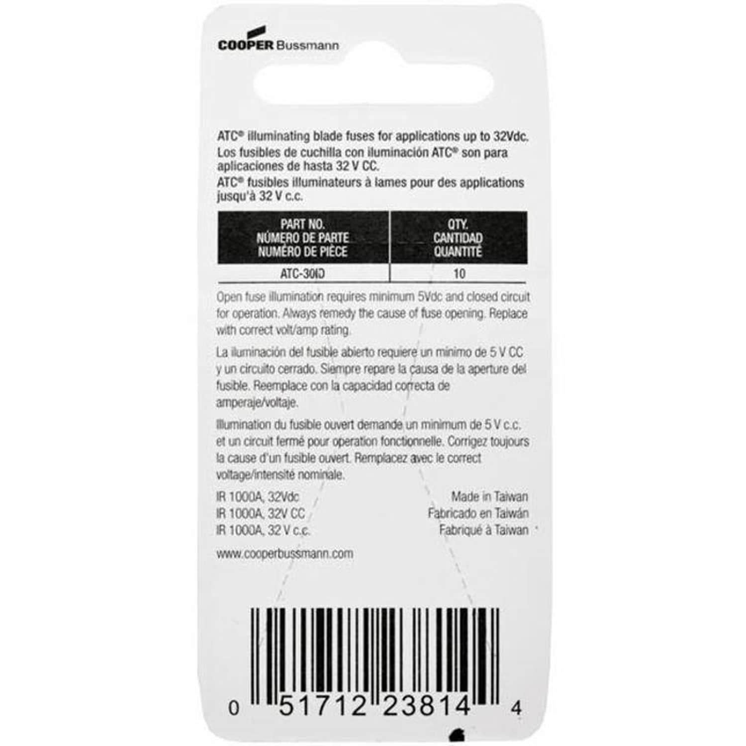 Bussmann 30 AMP ATC easyID Fuse 10 Piece | AutoZone