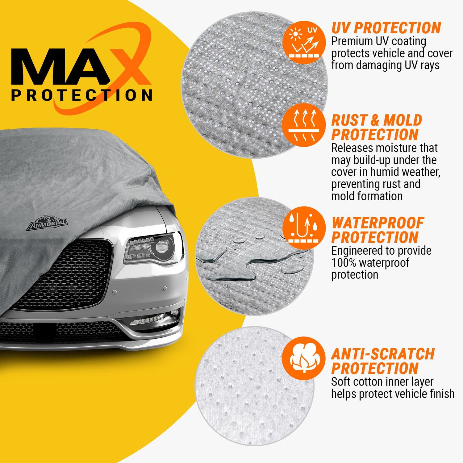 Armor All 228in Length Heavy Duty Premium Sedan Car Cover | AutoZone