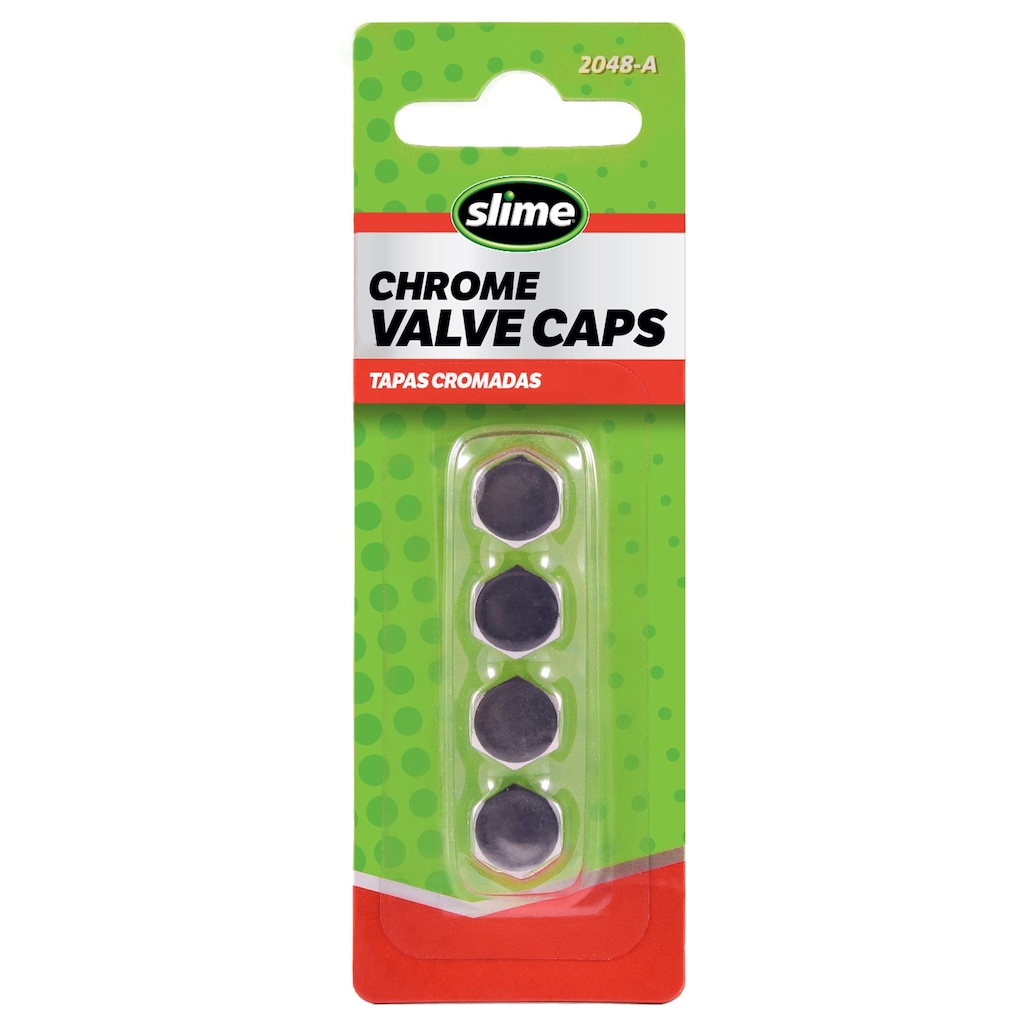 Slime Chrome Tire Valve Stem Caps 4 Pack | AutoZone