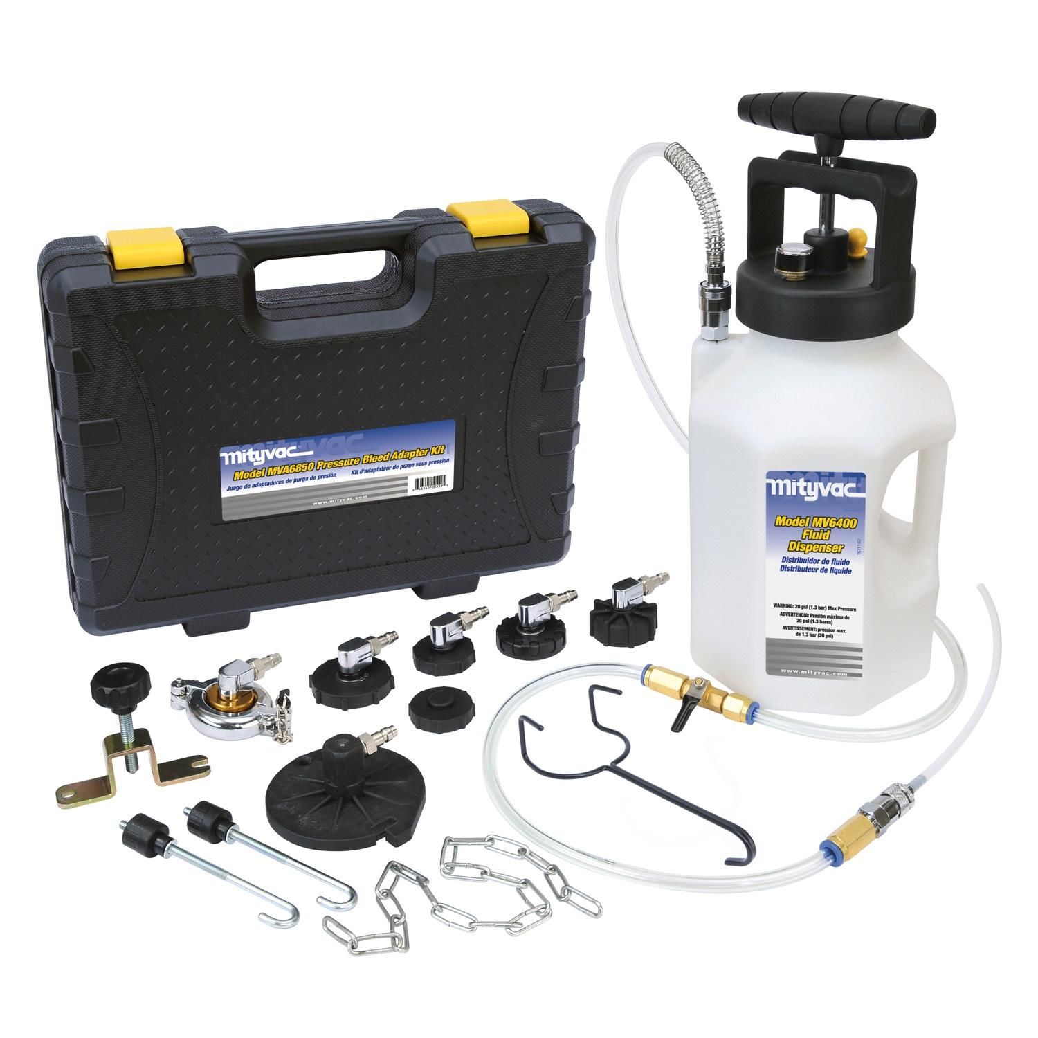 MityVac Brake and Clutch Pressure Bleeder Kit 1.2 Gallon Capacity ...