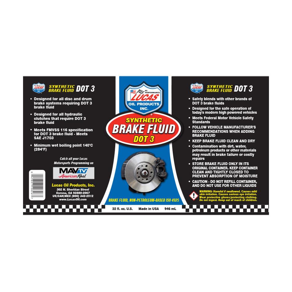 Lucas Oil DOT 3 Brake Fluid 32 ounce | AutoZone