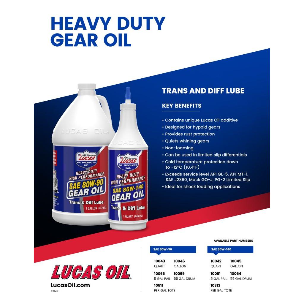 Lucas Oil Products Synthetic Blend Gear Oil 80W-90 1 Quart | AutoZone