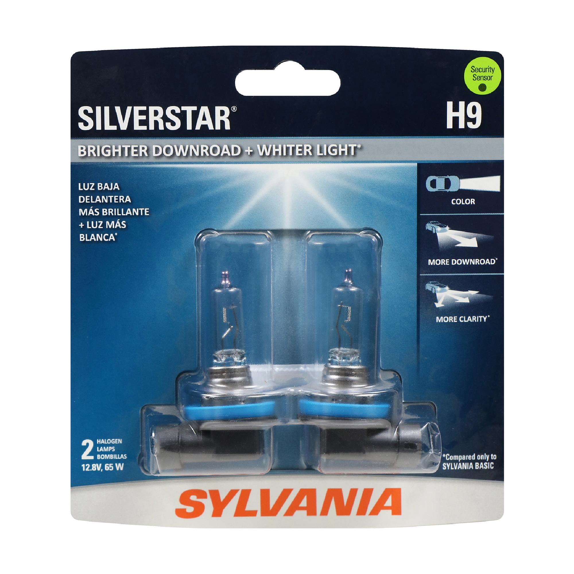 Sylvania SilverStar Brighter White Halogen Light Bulb 2 Pack H9ST2 ...