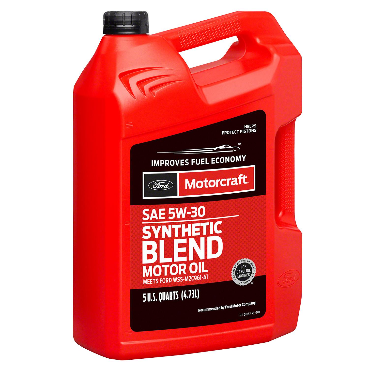 Motorcraft Synthetic Blend 5W-30 Motor Oil 5 Quart | AutoZone