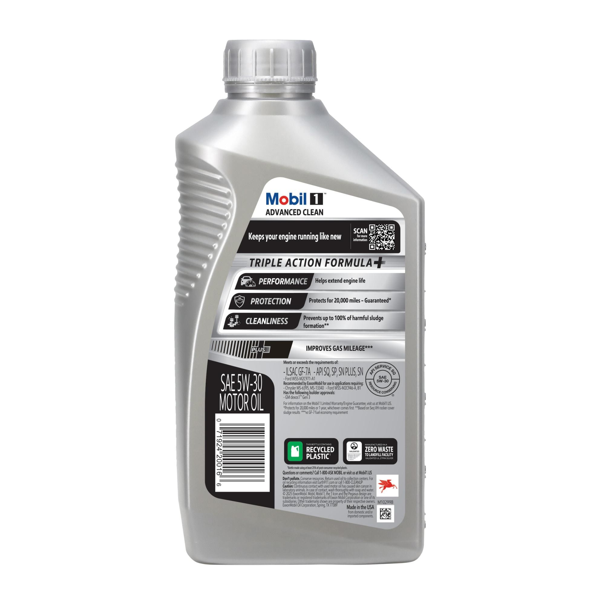 Mobil 1 Advanced Clean Full Synthetic 5W-30 Motor Oil 1 Quart | AutoZone