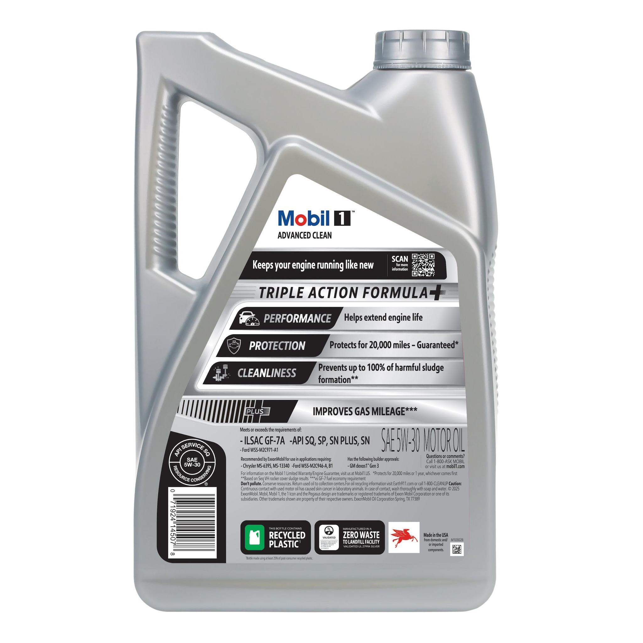 Mobil 1 Advanced Clean Full Synthetic 5W-30 Motor Oil 5 Quart | AutoZone