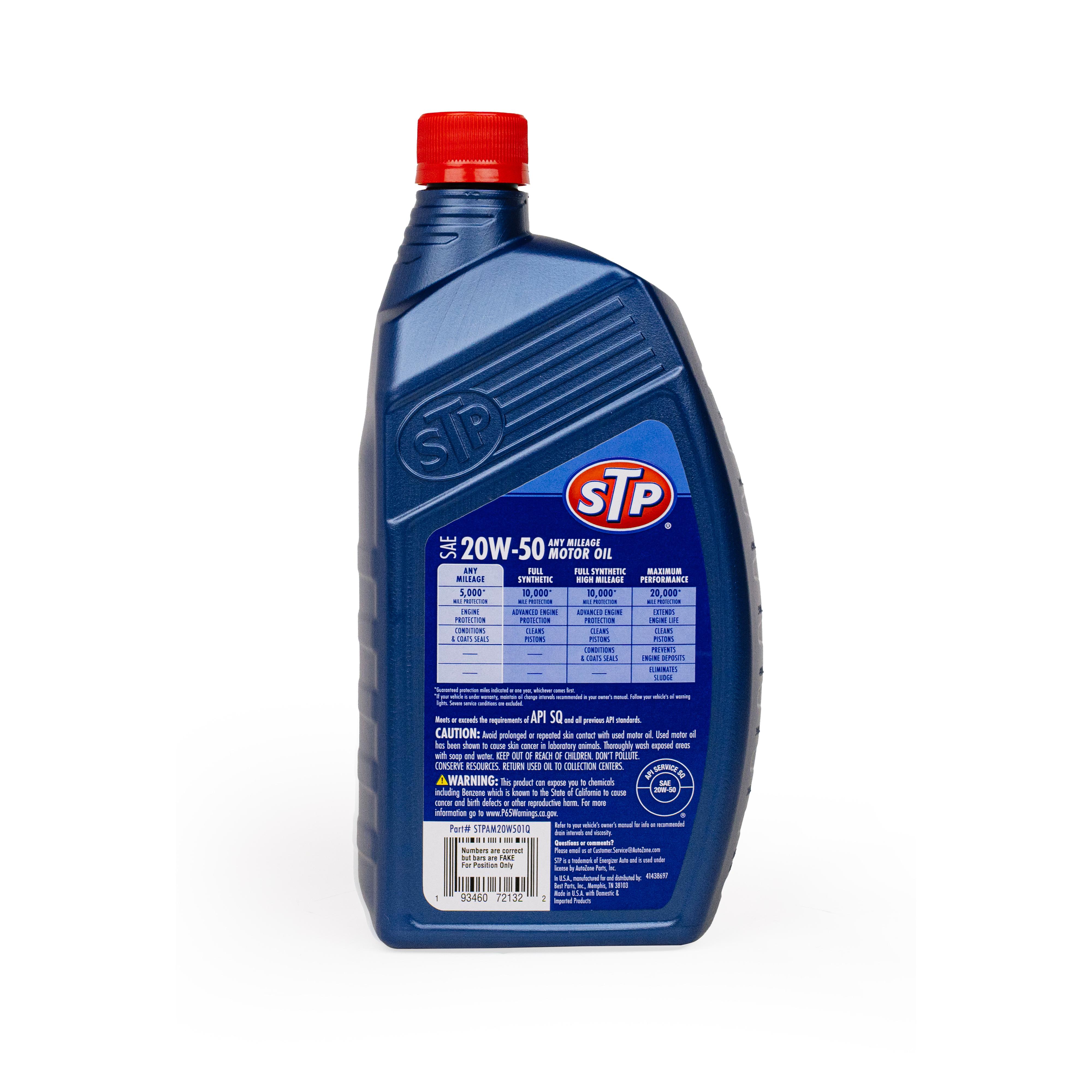STP Any Mileage Conventional 20W-50 Motor Oil 1 Quart | AutoZone