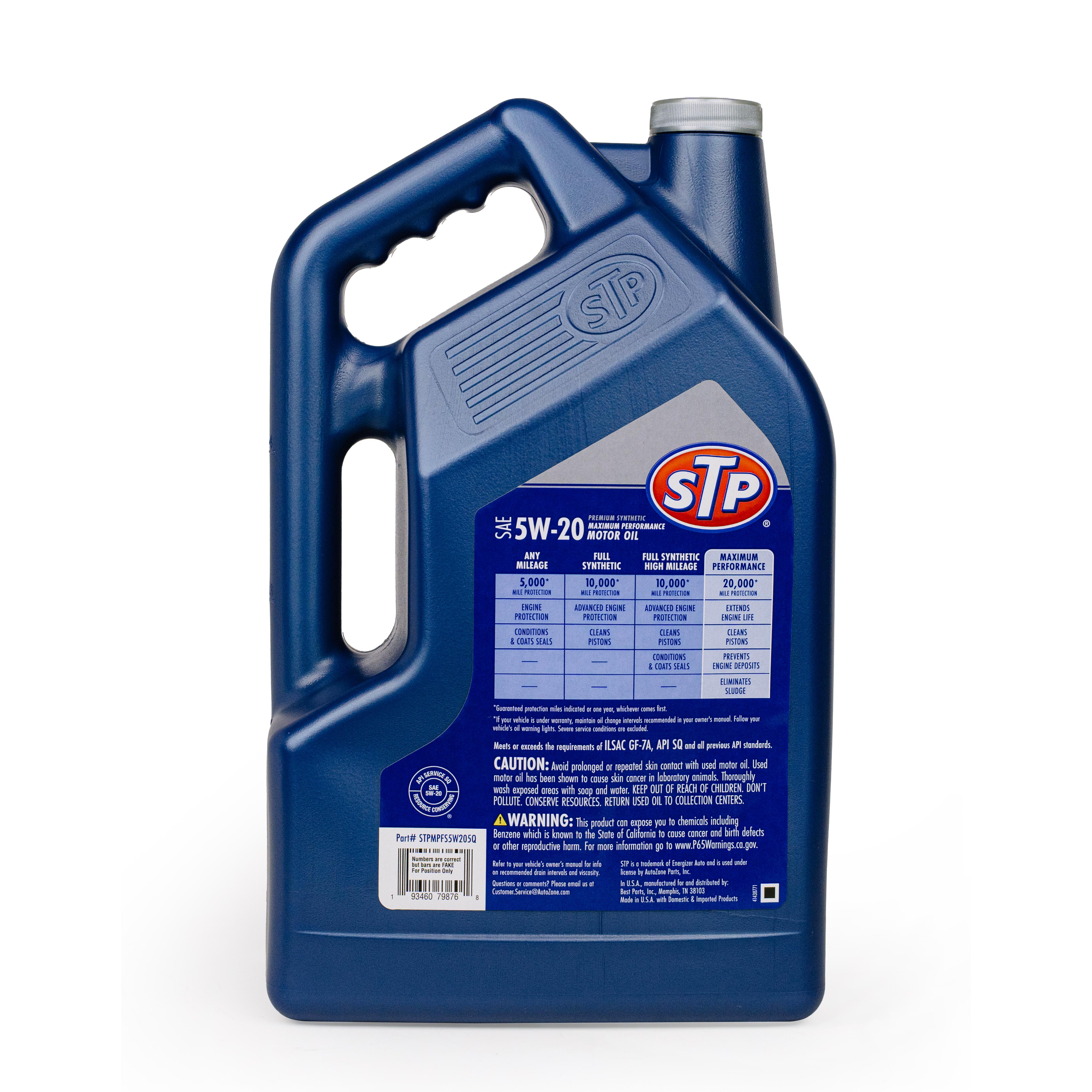 STP Maximum Performance Full Synthetic 5W-20 Motor Oil 5 Quart | AutoZone