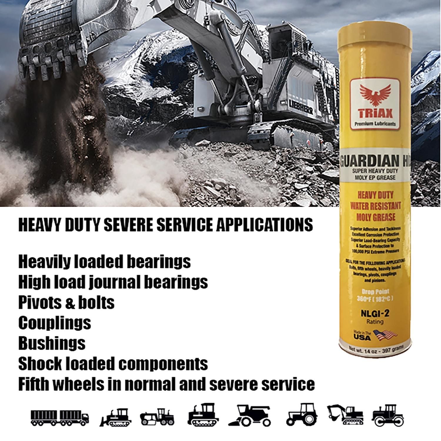 Triax Lubricants Guardian HD Heavy Duty Moly Grease 14oz | AutoZone