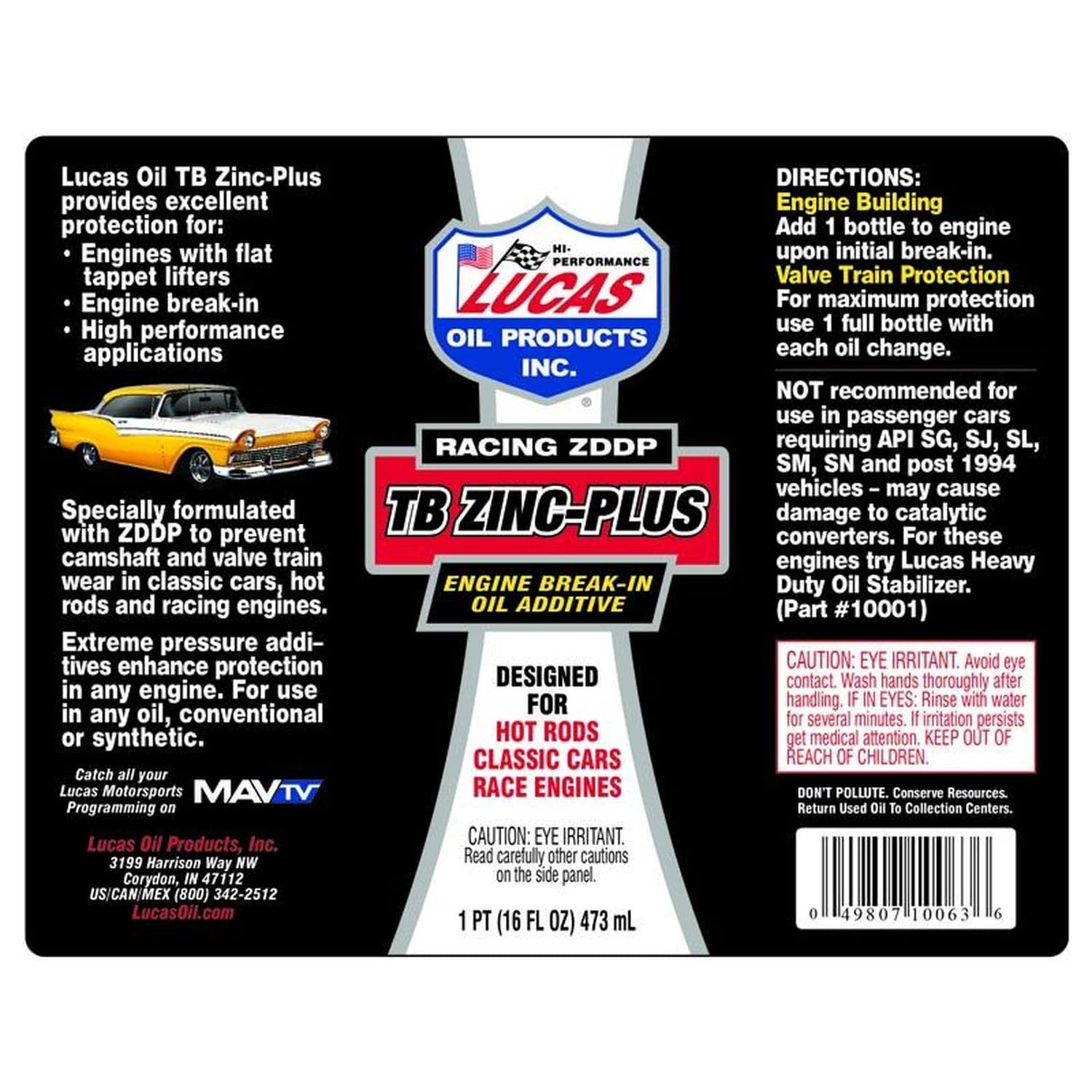 Lucas Oil Products Engine Break-In Oil Additive 16oz | AutoZone