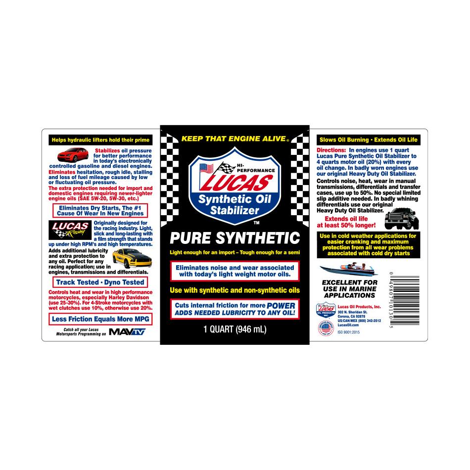 Lucas Oil Products Synthetic Oil Stabilizer 32oz | AutoZone