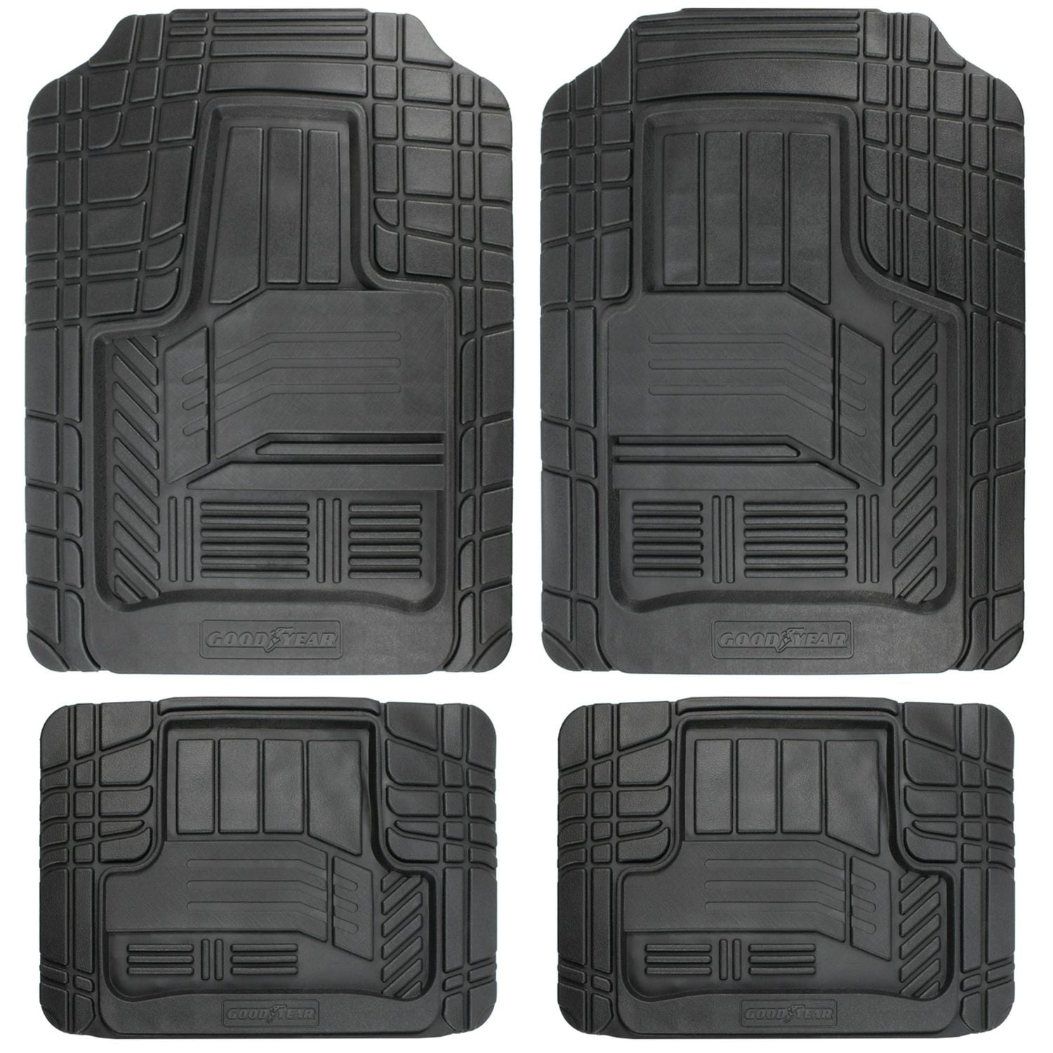 Goodyear Black Diamond Rubber Floor Mats 4 Piece | AutoZone