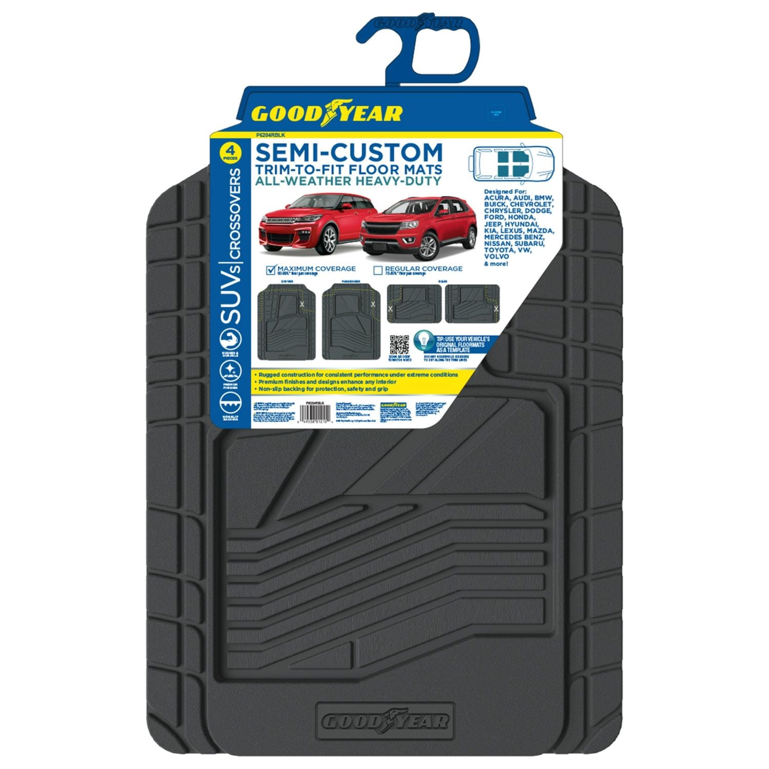 Goodyear Black Premium Rubber SUV Floor Mats 4 Piece | AutoZone