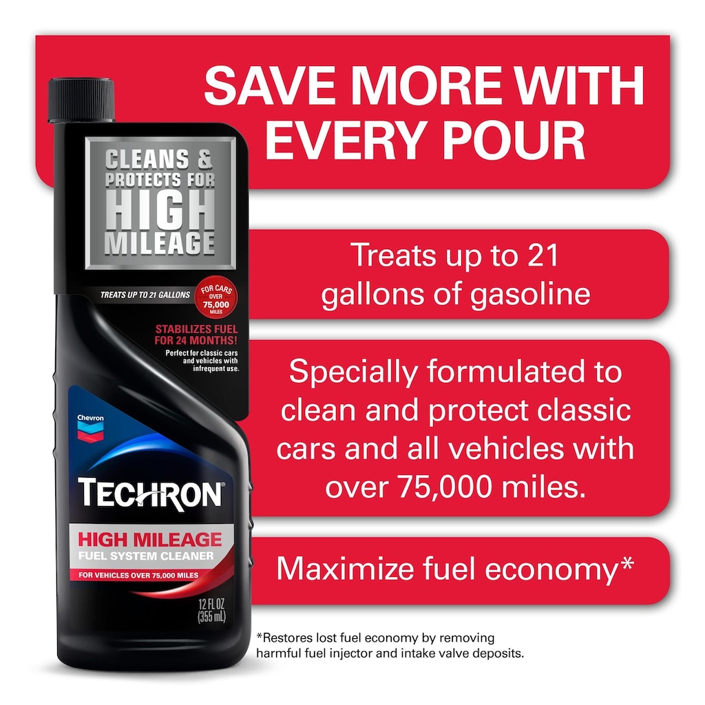 Techron High Mileage Fuel System Cleaner 12Oz | AutoZone