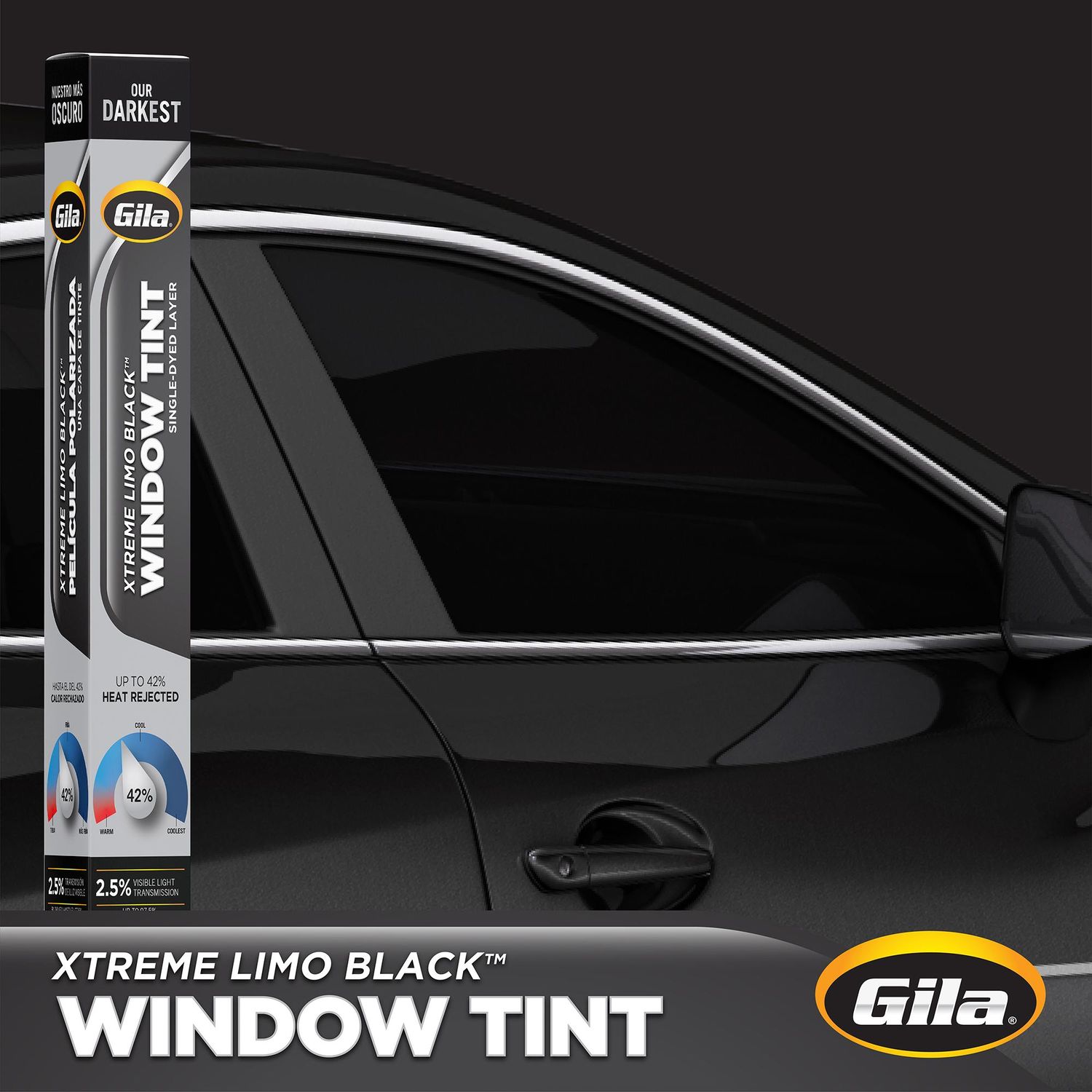 Gila 2.5% 24in x 78in Xtreme Limo Midnight Black Window Tint | AutoZone