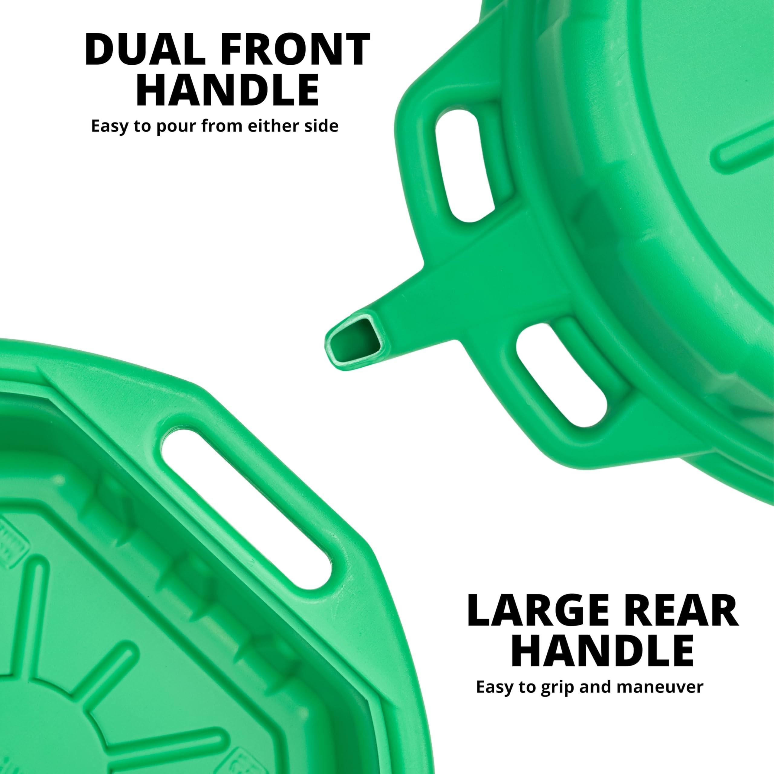 NEIKO Antifreeze Green Plastic Large Coolant or Oil Drain Pan, 4 Gallon ...