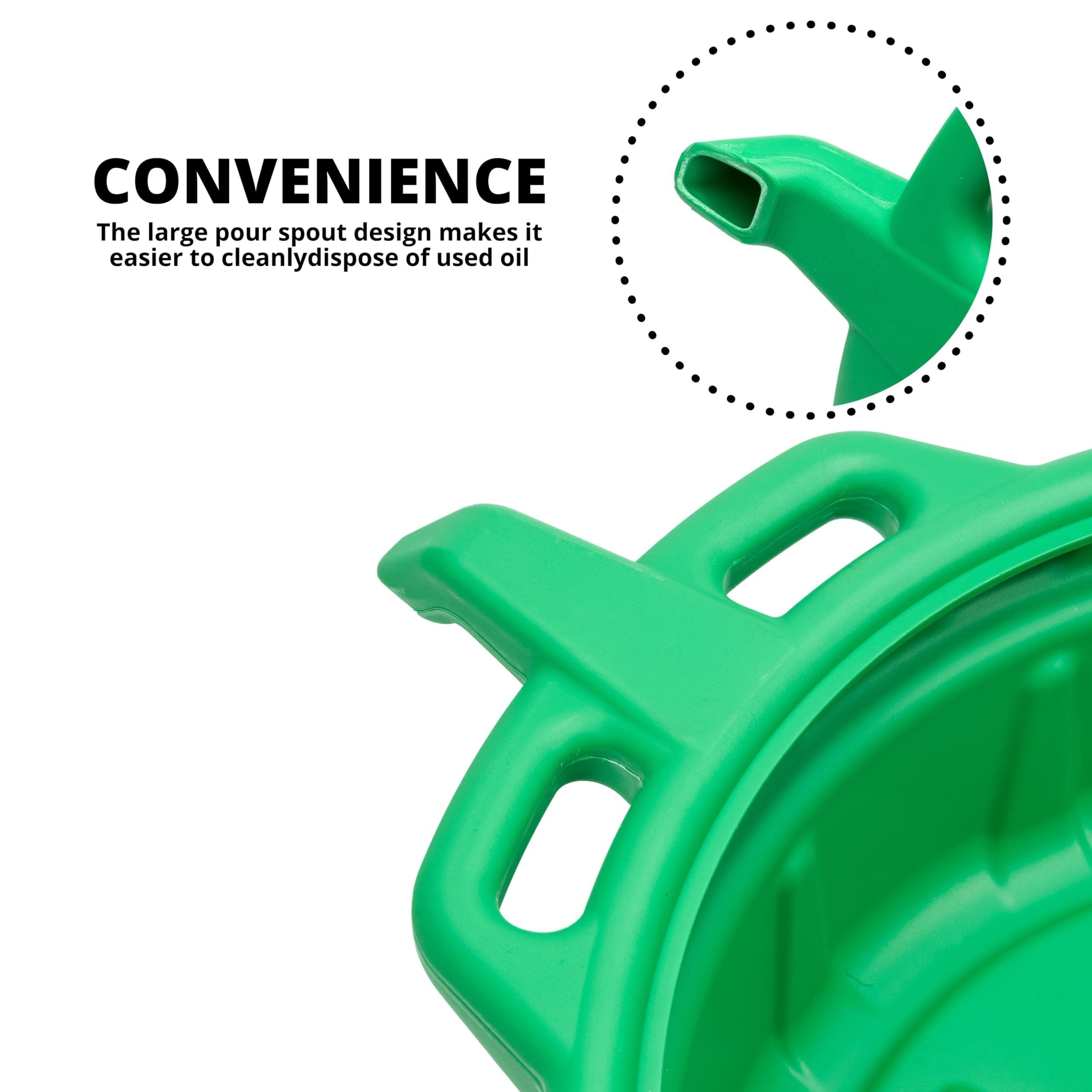 NEIKO Antifreeze Green Plastic Large Coolant or Oil Drain Pan, 4 Gallon ...