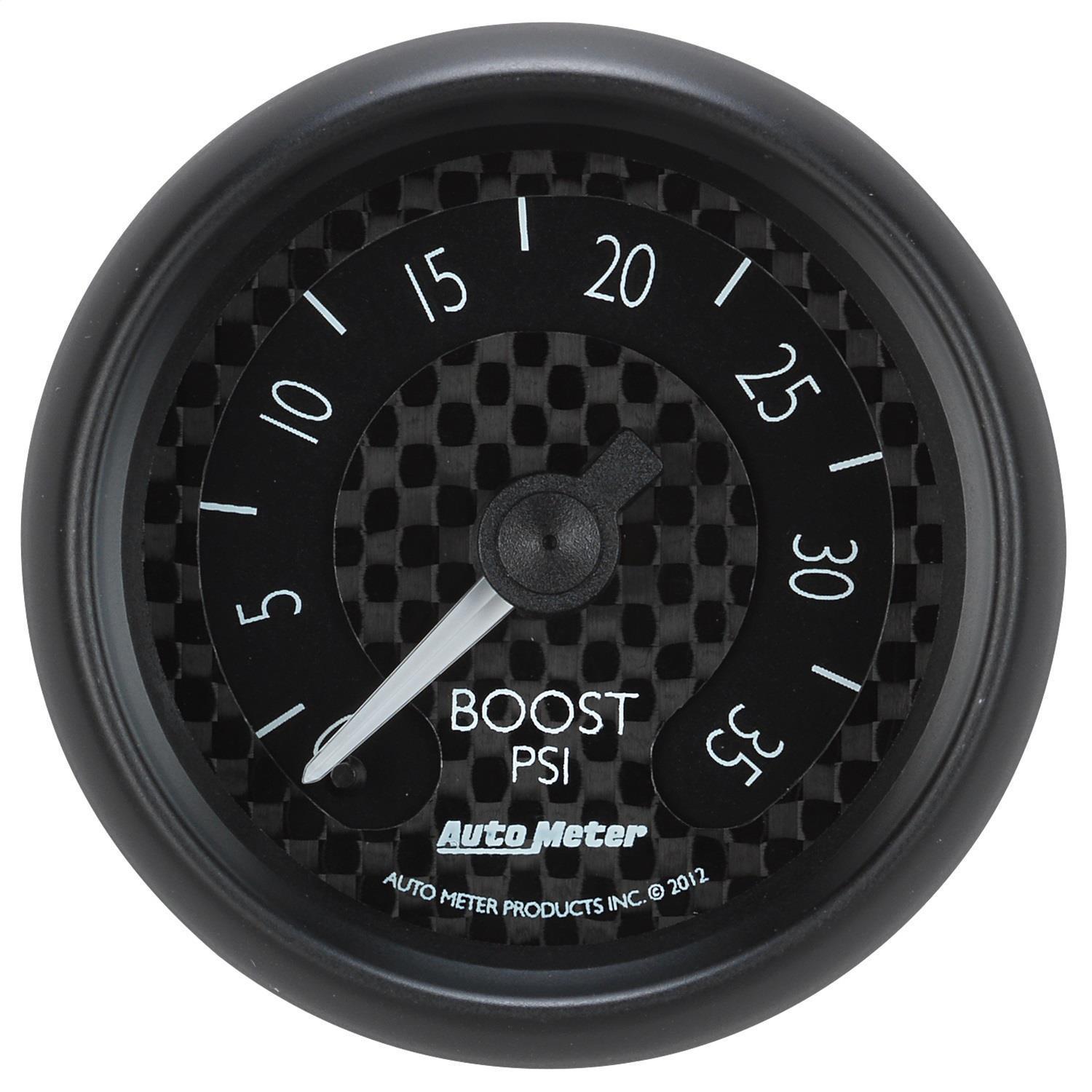 AutoMeter GT Series 2.0625 in Carbon Fiber 35 PSI Mechanical Boost ...