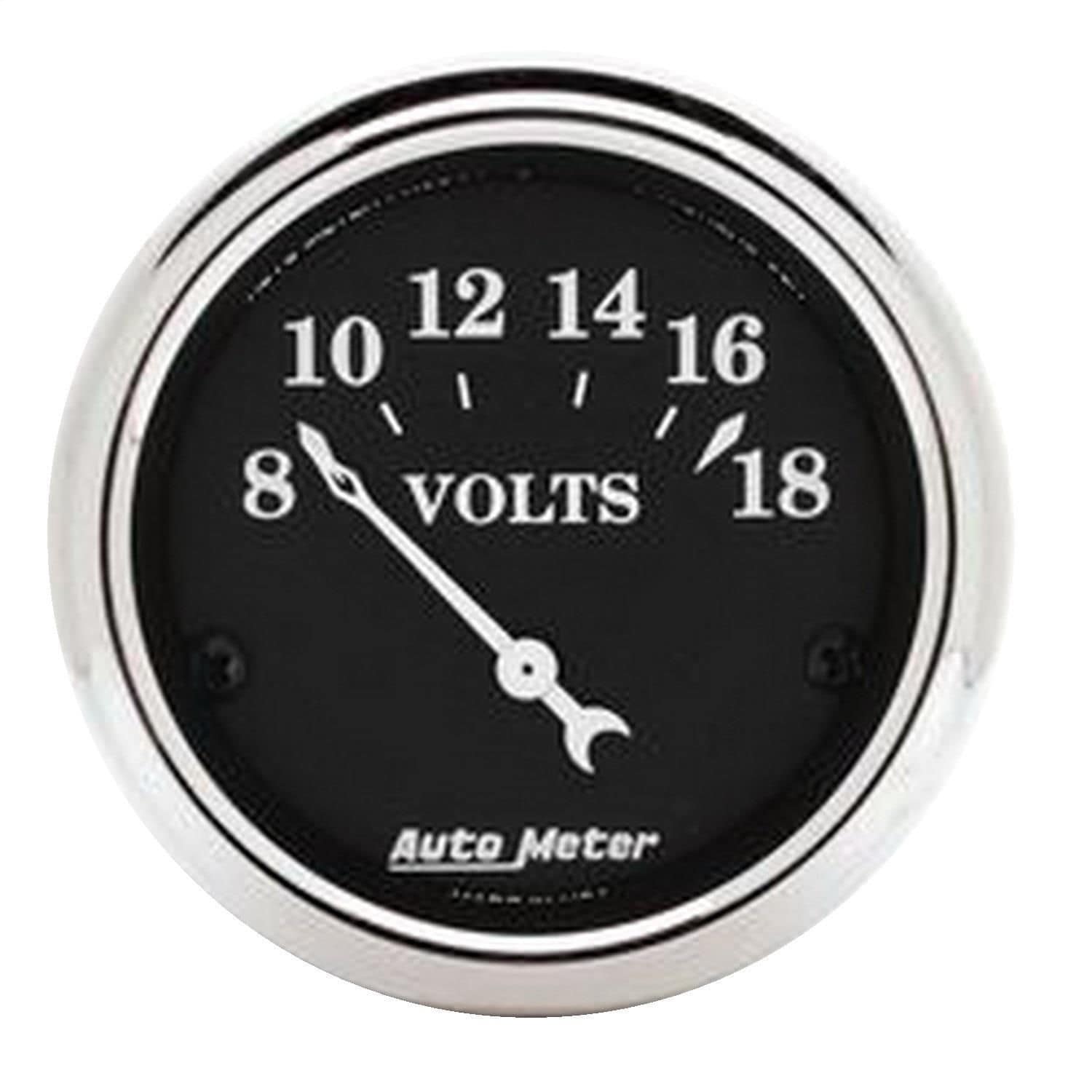 AutoMeter Old Tyme Black Voltmeter Gauge - AutoZone