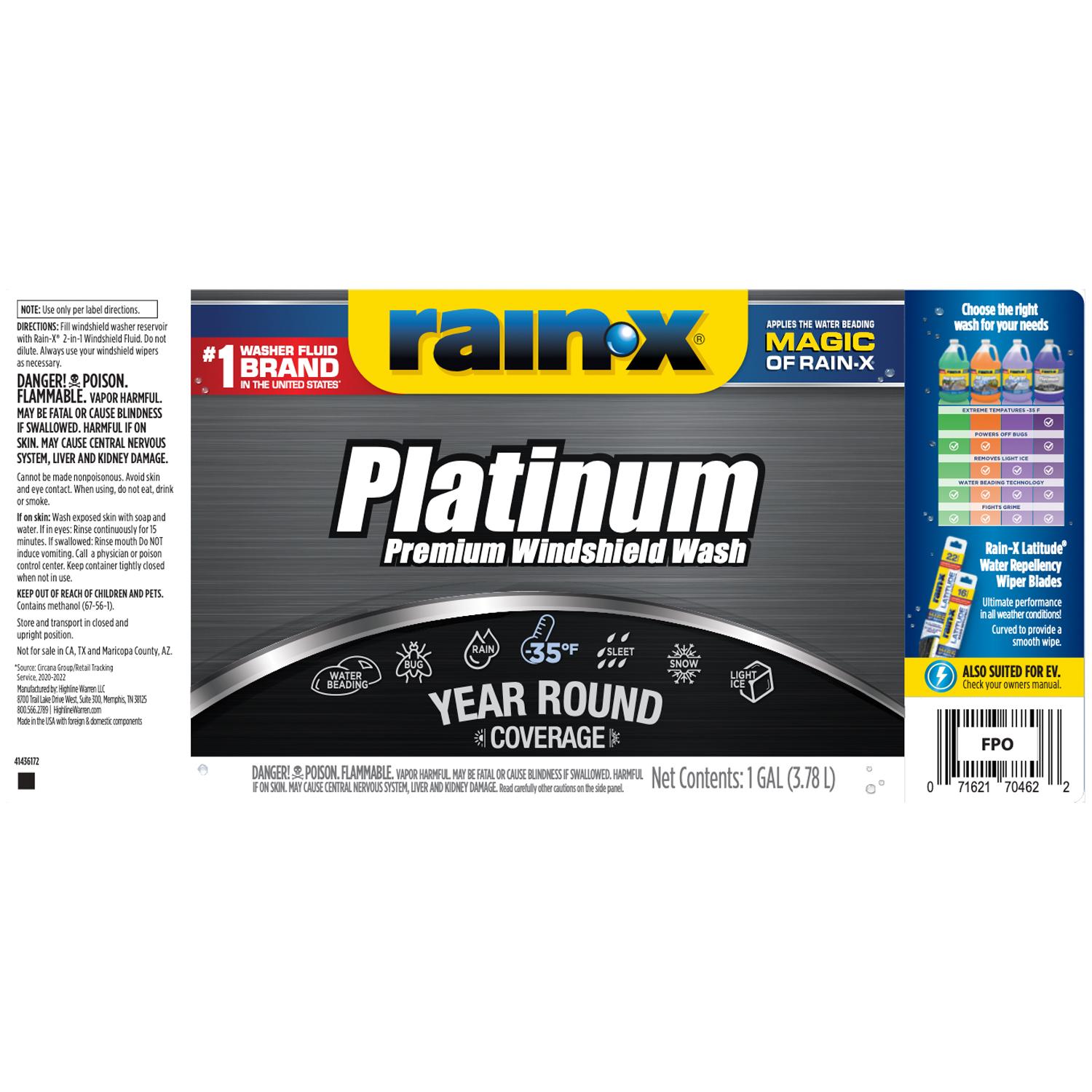 Rain-X Platinum -35 Degree Windshield Wash 1 Gallon | AutoZone