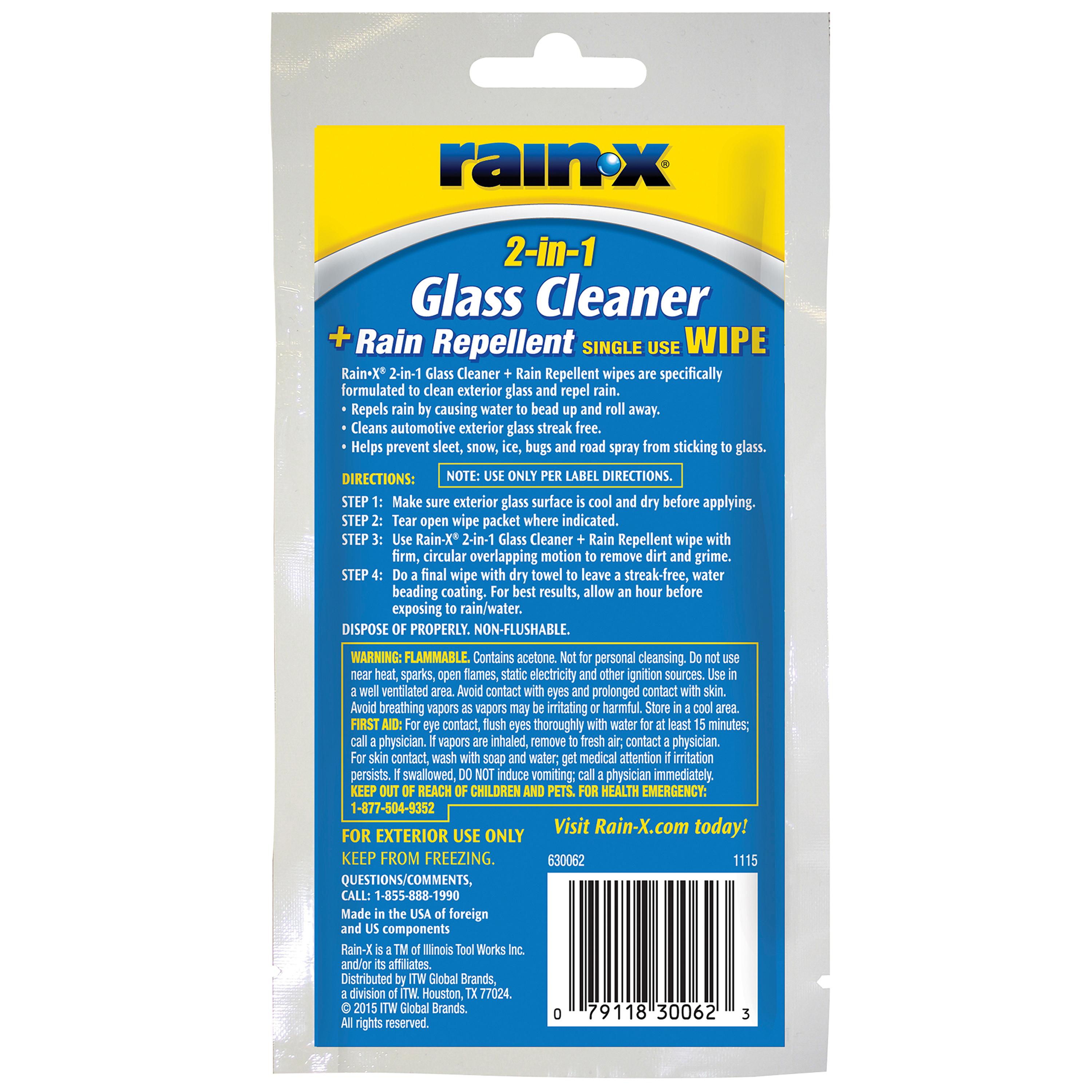 Rain X 2-in-1 Glass Cleaner with Rain Repellent Wipe | AutoZone