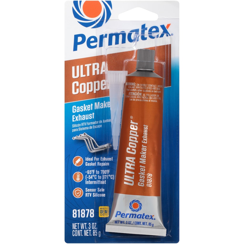 Permatex Ultra Copper RTV Silicone High Temperature Gasket Maker 3 oz ...