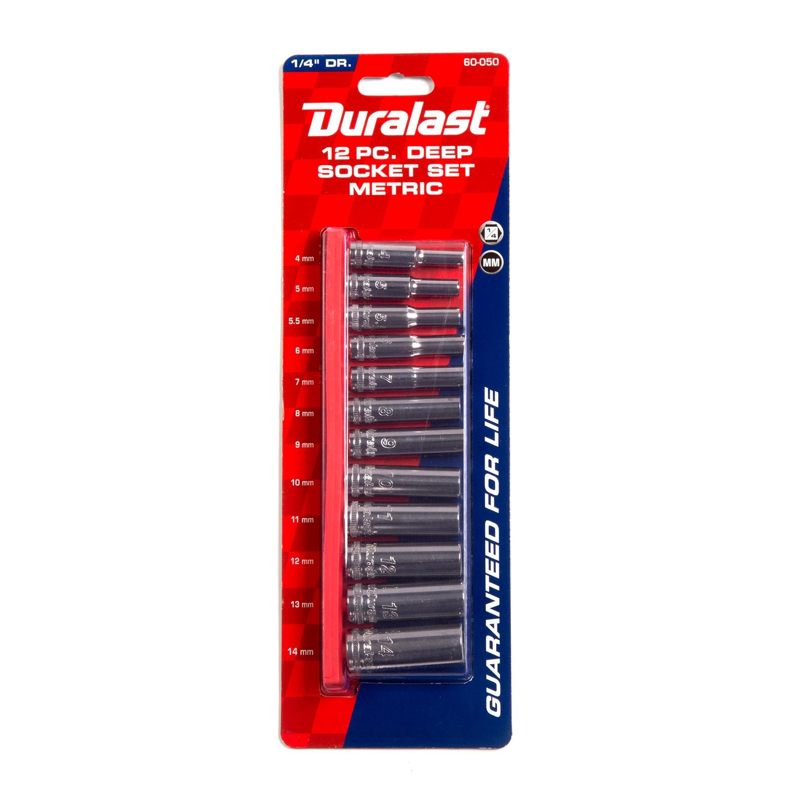 Duralast 1/4in Drive Metric Deep Socket Set 12 Piece | AutoZone