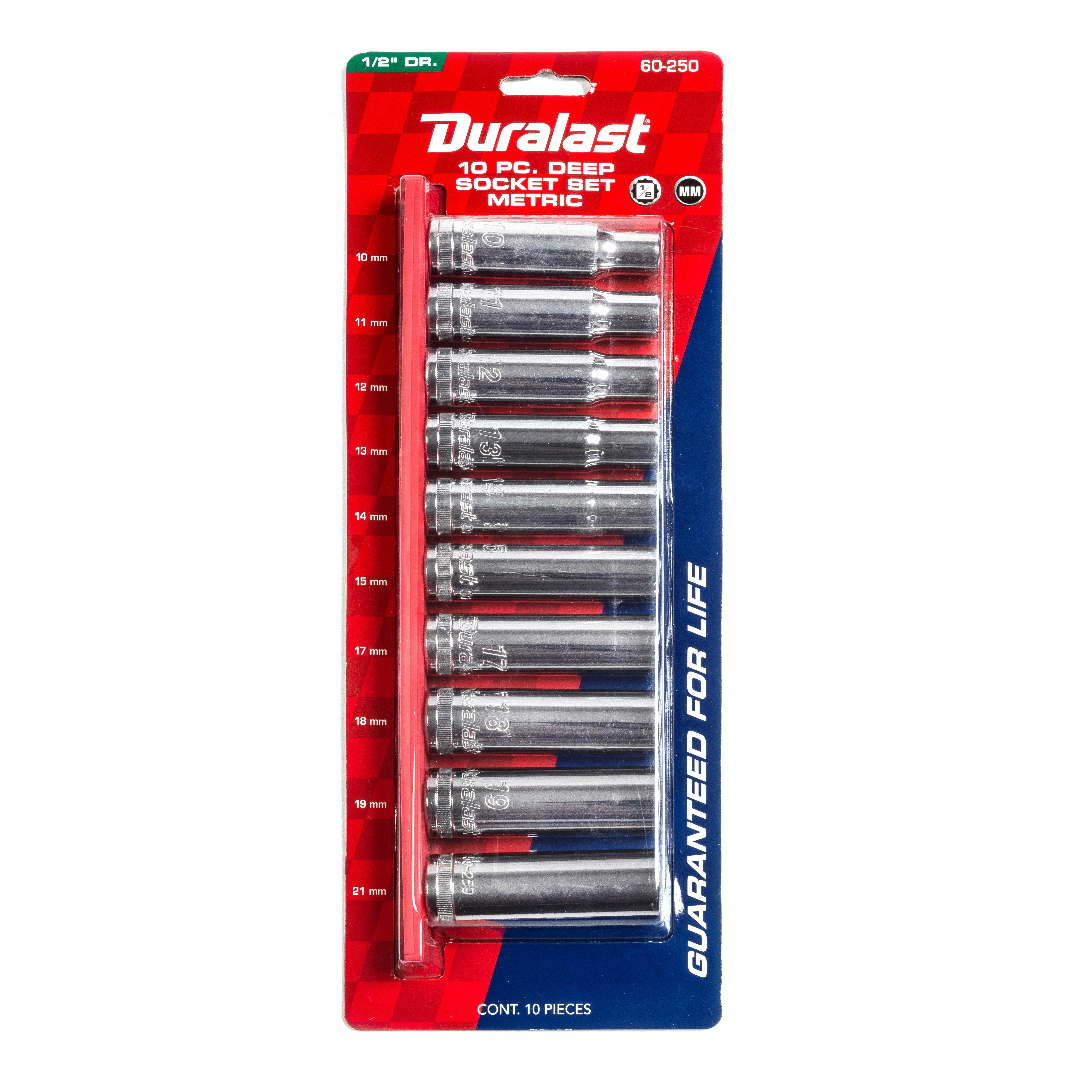 Duralast 1/2in Drive Deep Metric Socket Set 10 Piece | AutoZone