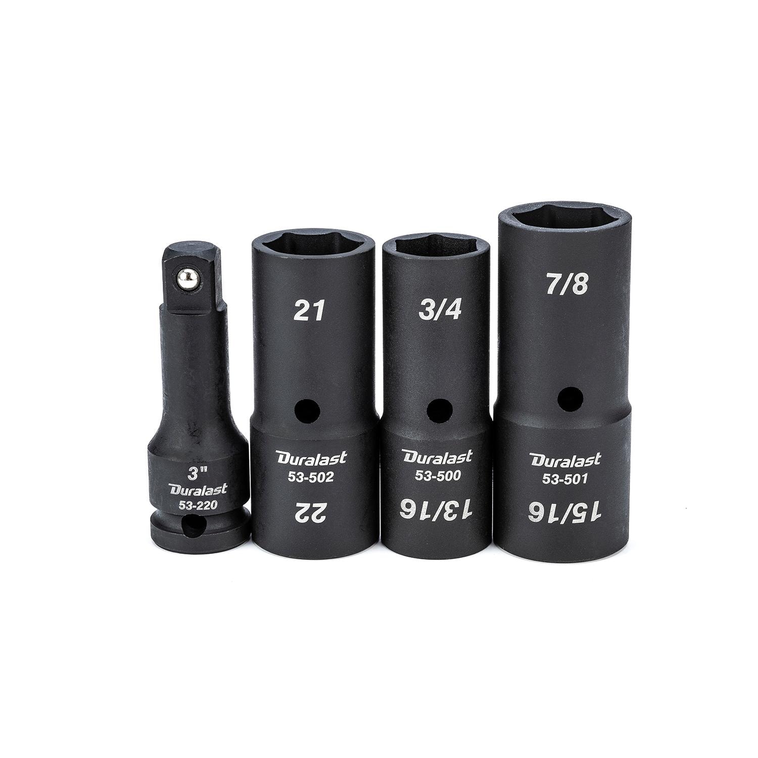 Duralast Impact Flip Socket and Extension Set 4 Piece | AutoZone