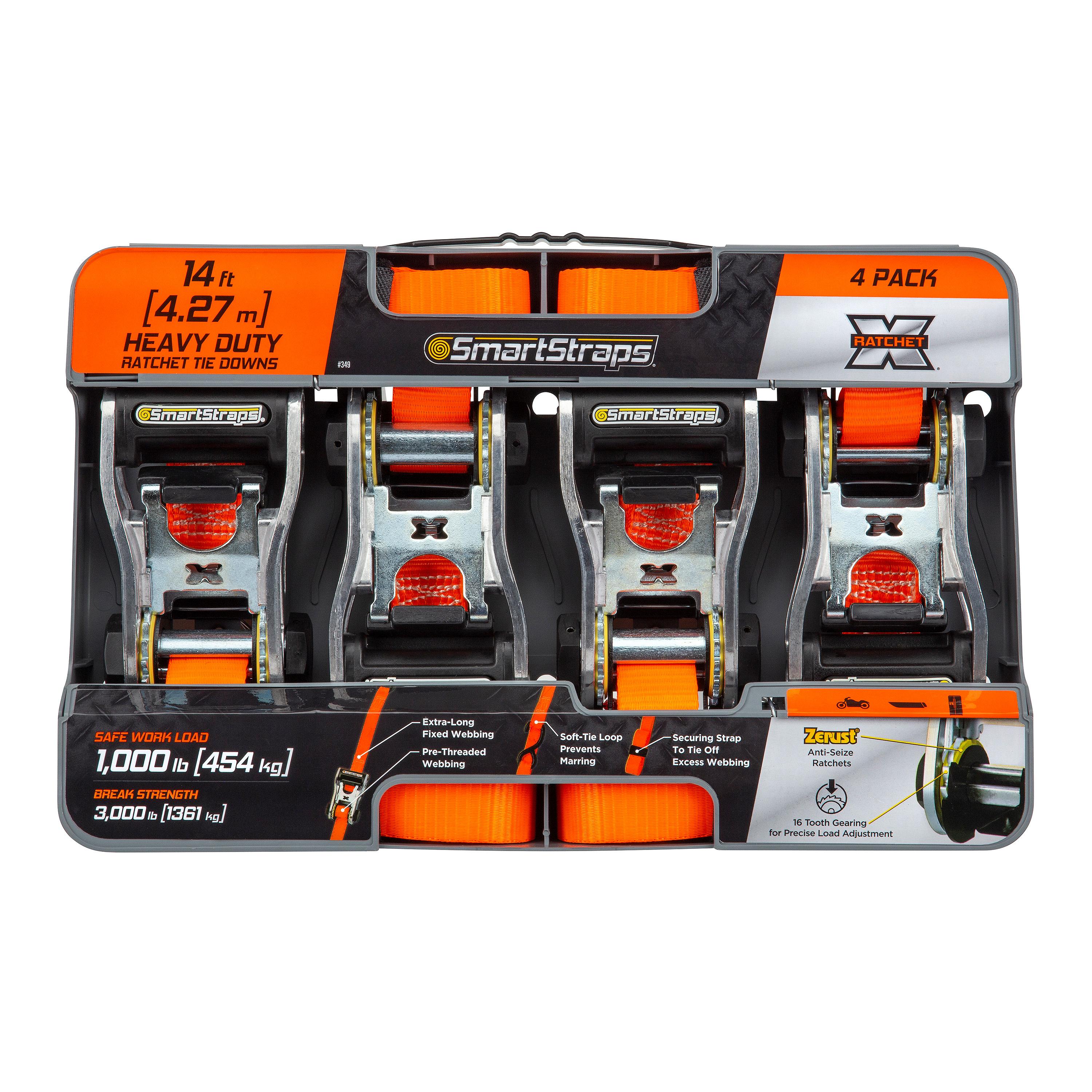 SmartStraps 14ft 3,000lbs Ratchet 4 Pack | AutoZone