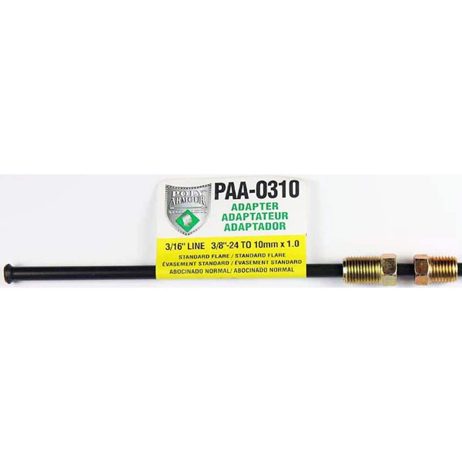 AGS 3/16in X 8in 3/8-24 Inverted, M10 X 1 Inverted, PVF Steel Brake ...