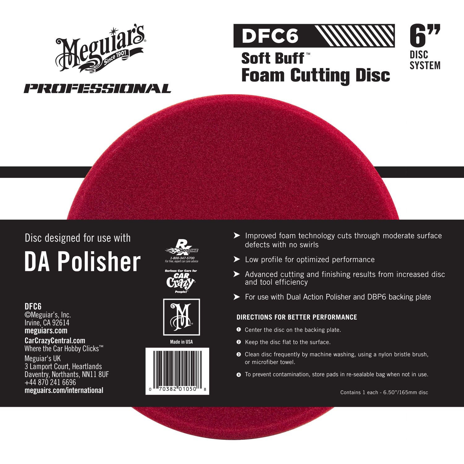 Meguiars 6in Soft Buff DA Foam Cutting Disc | AutoZone