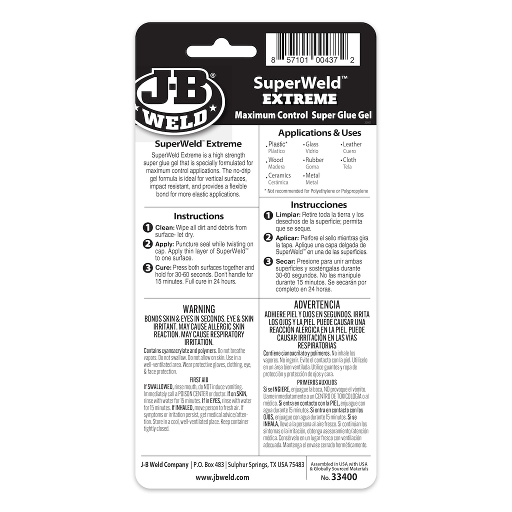 J-B Weld Super Weld Extreme 0.53oz | AutoZone