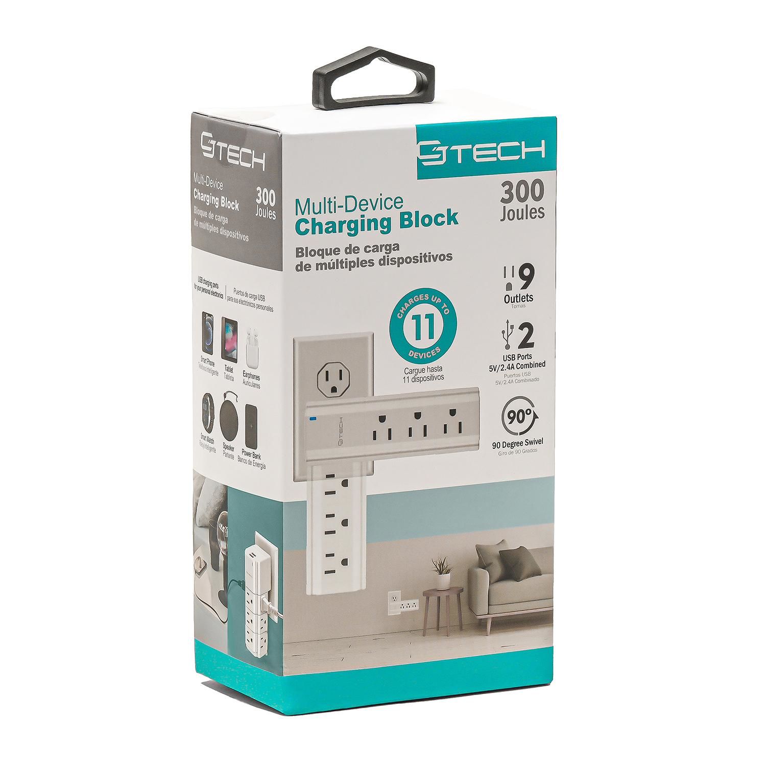 CJ Tech Wall Tap with Swivel 9 AC Outlets and 2 USB Port | AutoZone