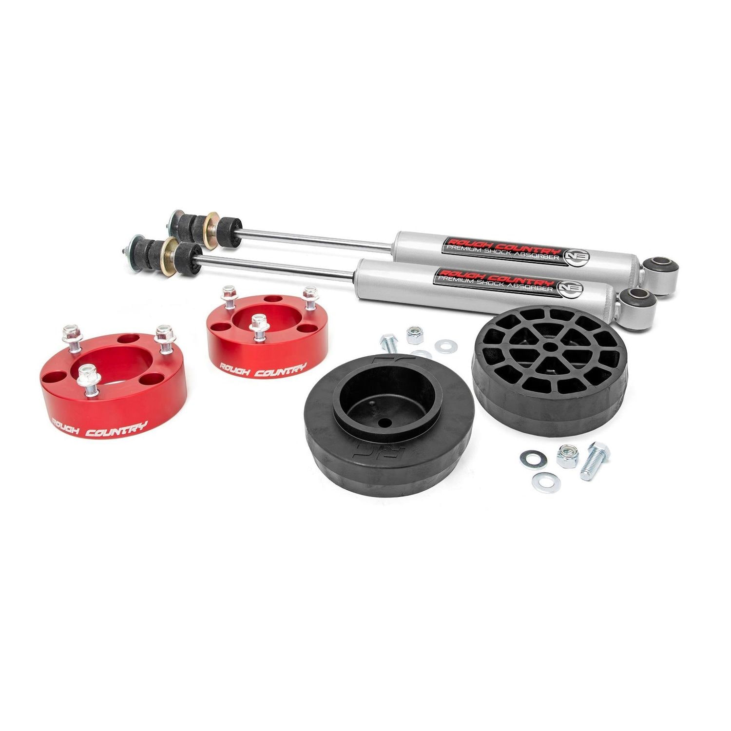Rough Country 3in Red Lift Spacer Kit for Toyota 4Runner (03-09)/FJ ...