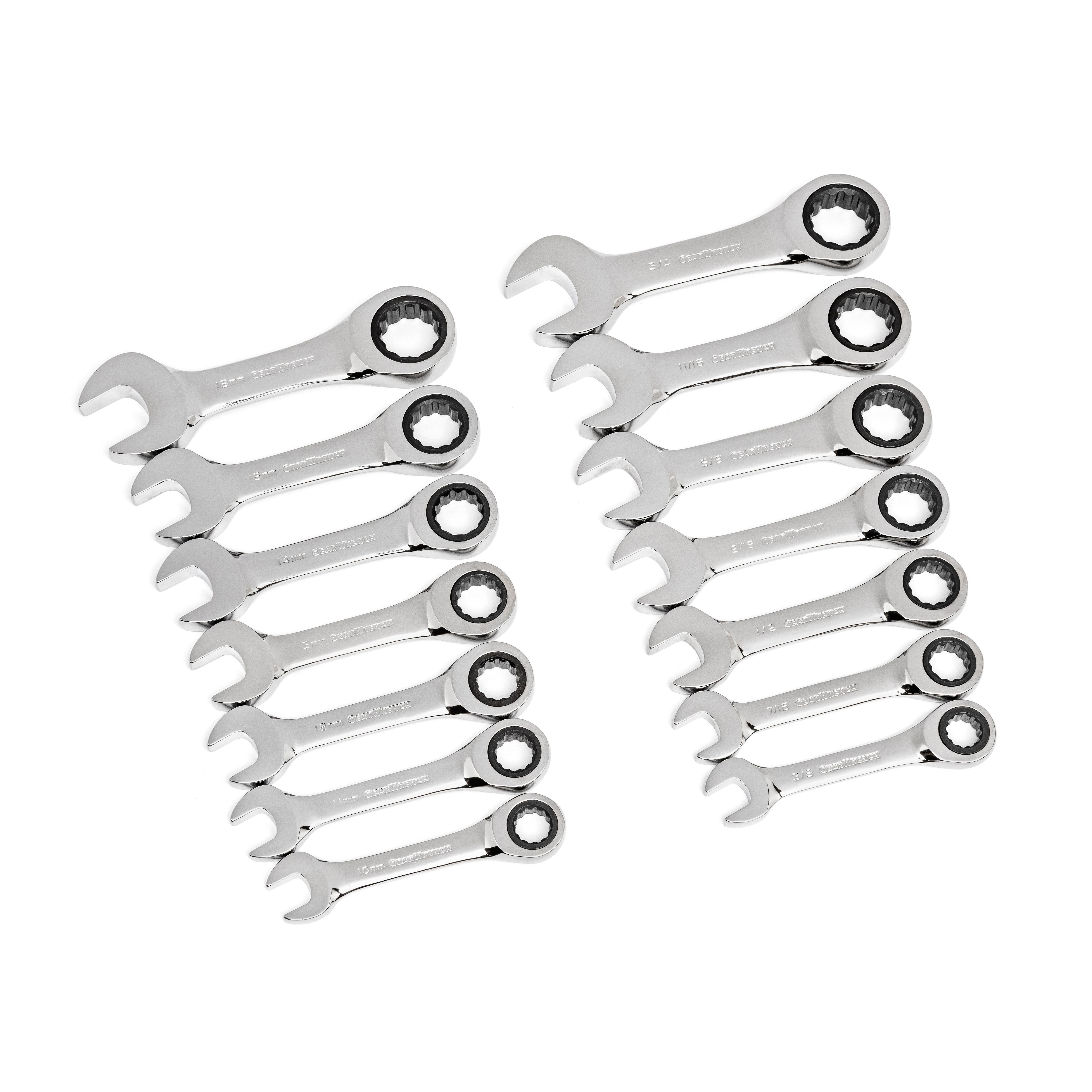 GearWrench 72-Tooth 12 Point Stubby Ratcheting SAE and Metric ...