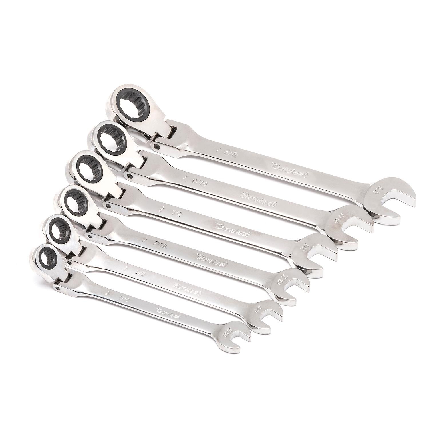 Duralast SAE Flex Head Ratcheting Wrench Set 6 Piece | AutoZone
