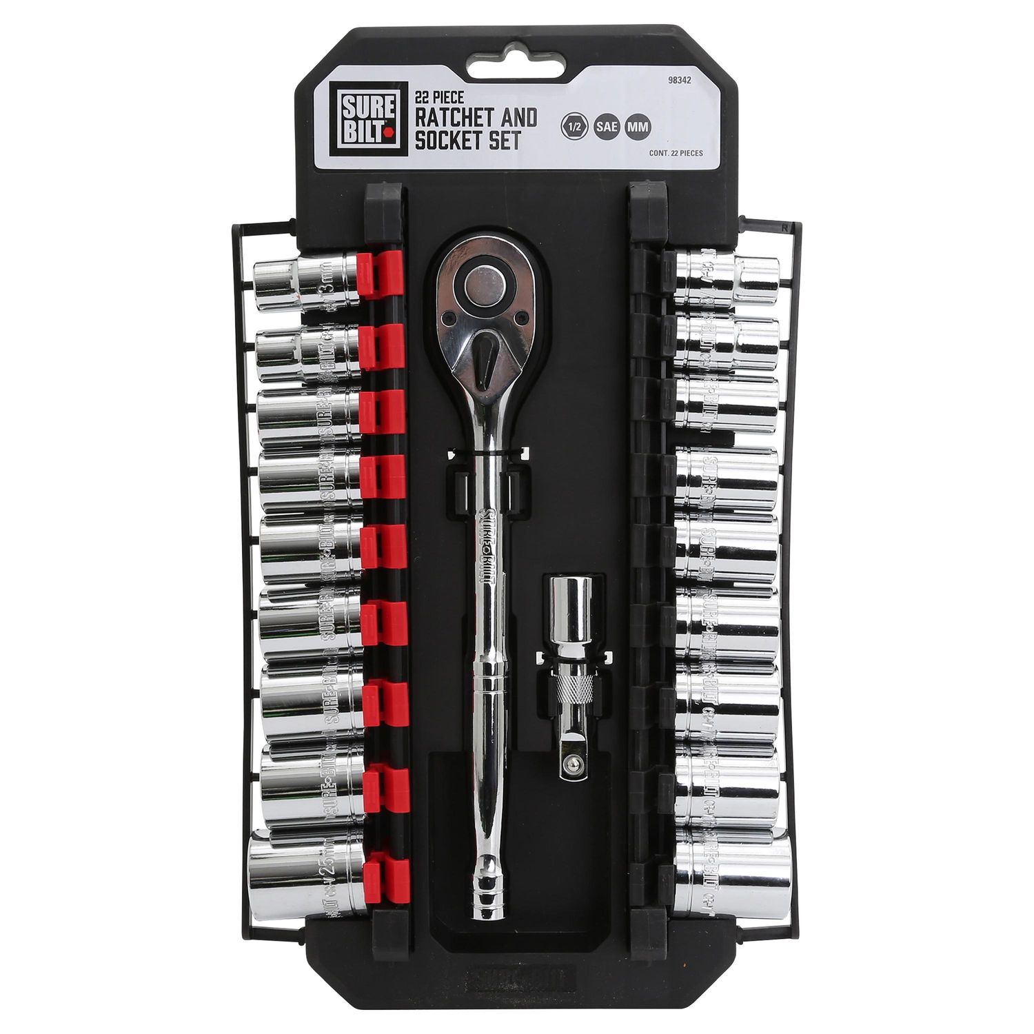 SureBilt 1/2in Drive Ratchet and Socket Set 22 Piece | AutoZone