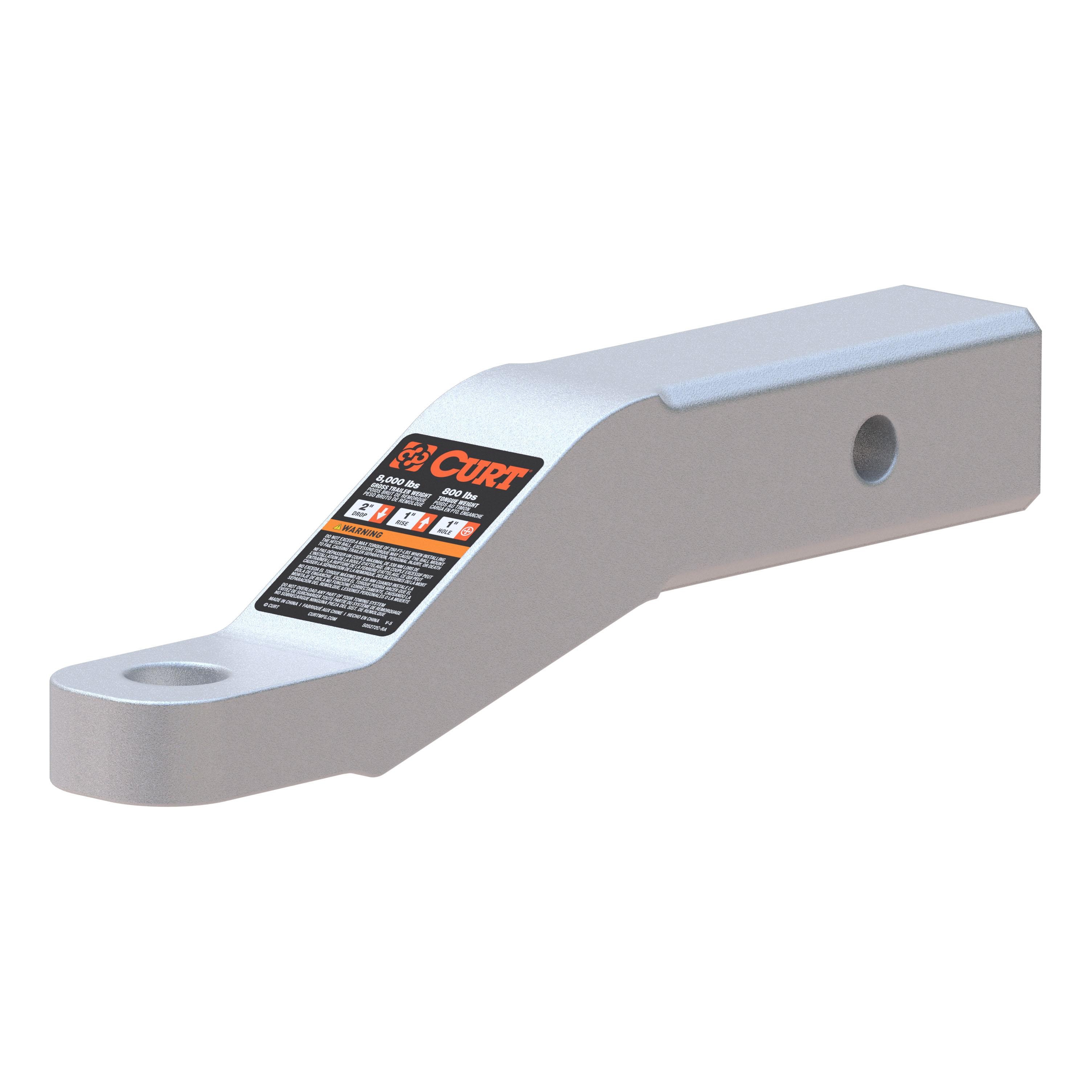 CURT Aluminum 2in Shank, 8,000lbs 2in Drop, 8 1/2in Long Ball Mount ...