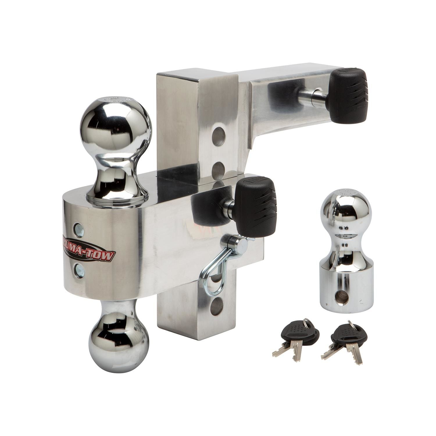 Aluma-Tow 6in Drop Aluminum Adjustable Ball Mount Includes 2 Locks and ...