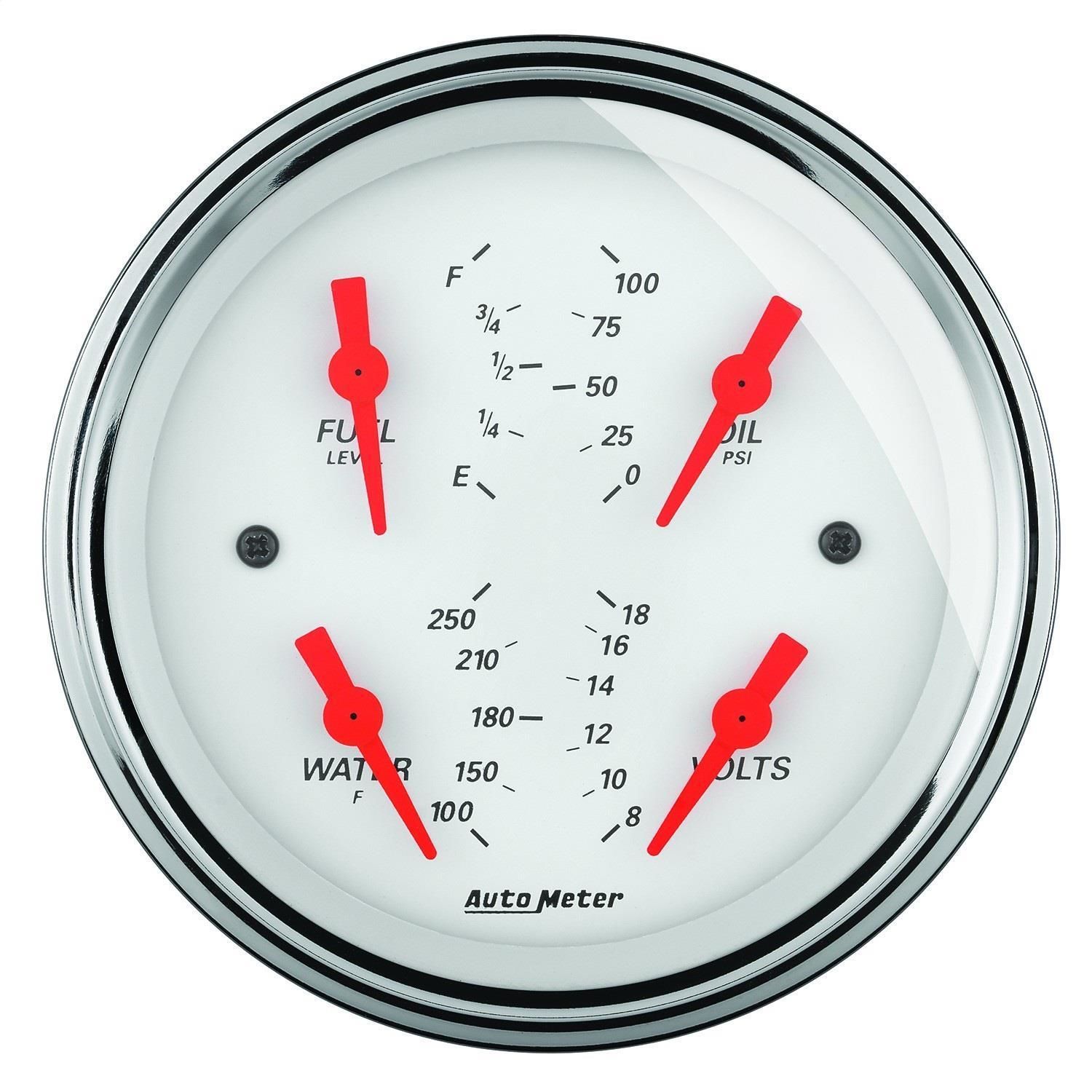 AutoMeter 1319 Arctic White 5in Quad Gauge | AutoZone