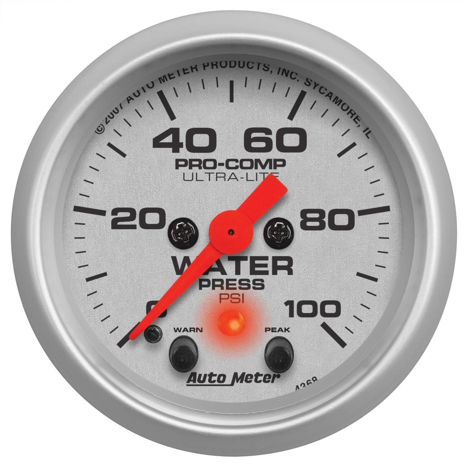 AutoMeter Ultra-Lite Water Pressure Gauge | AutoZone