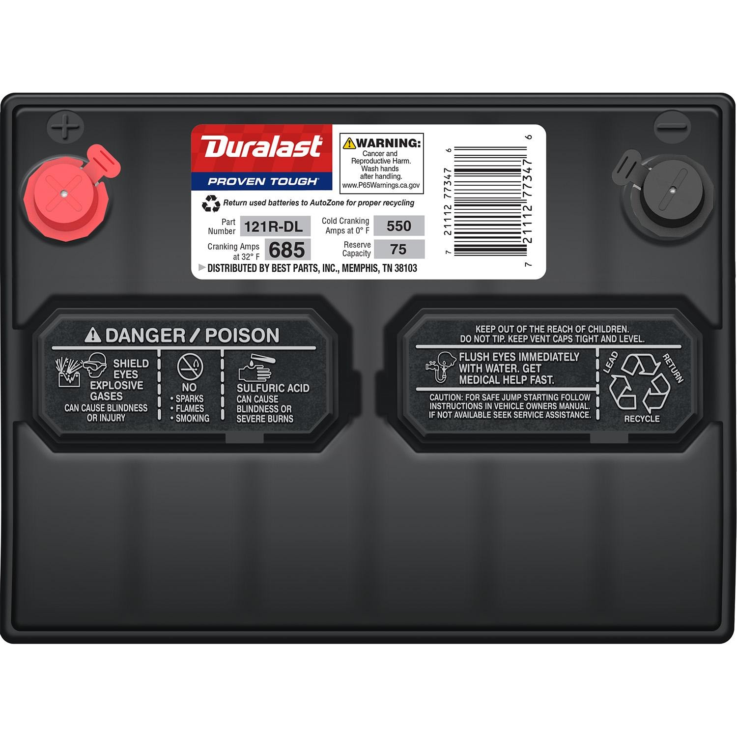 Duralast Group Size 121R Battery 121R-DL | AutoZone