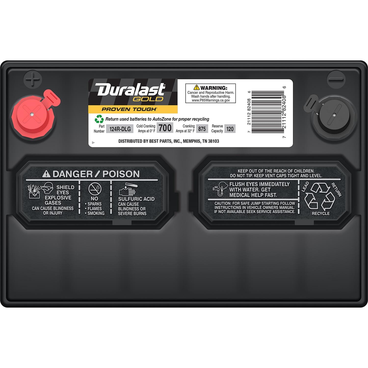 Duralast Gold Group Size 124R Battery 124R-DLG | AutoZone