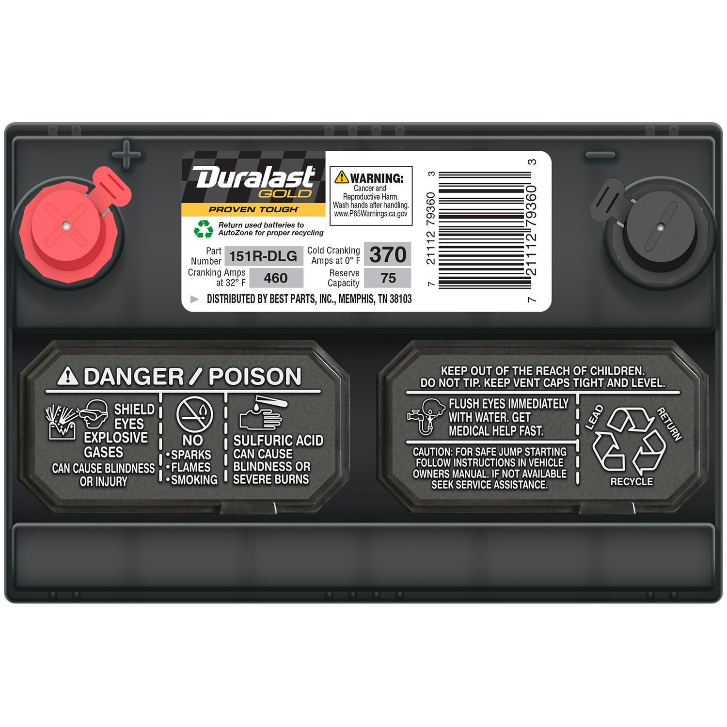 Duralast Gold Group Size 151R Battery 151R-DLG | AutoZone