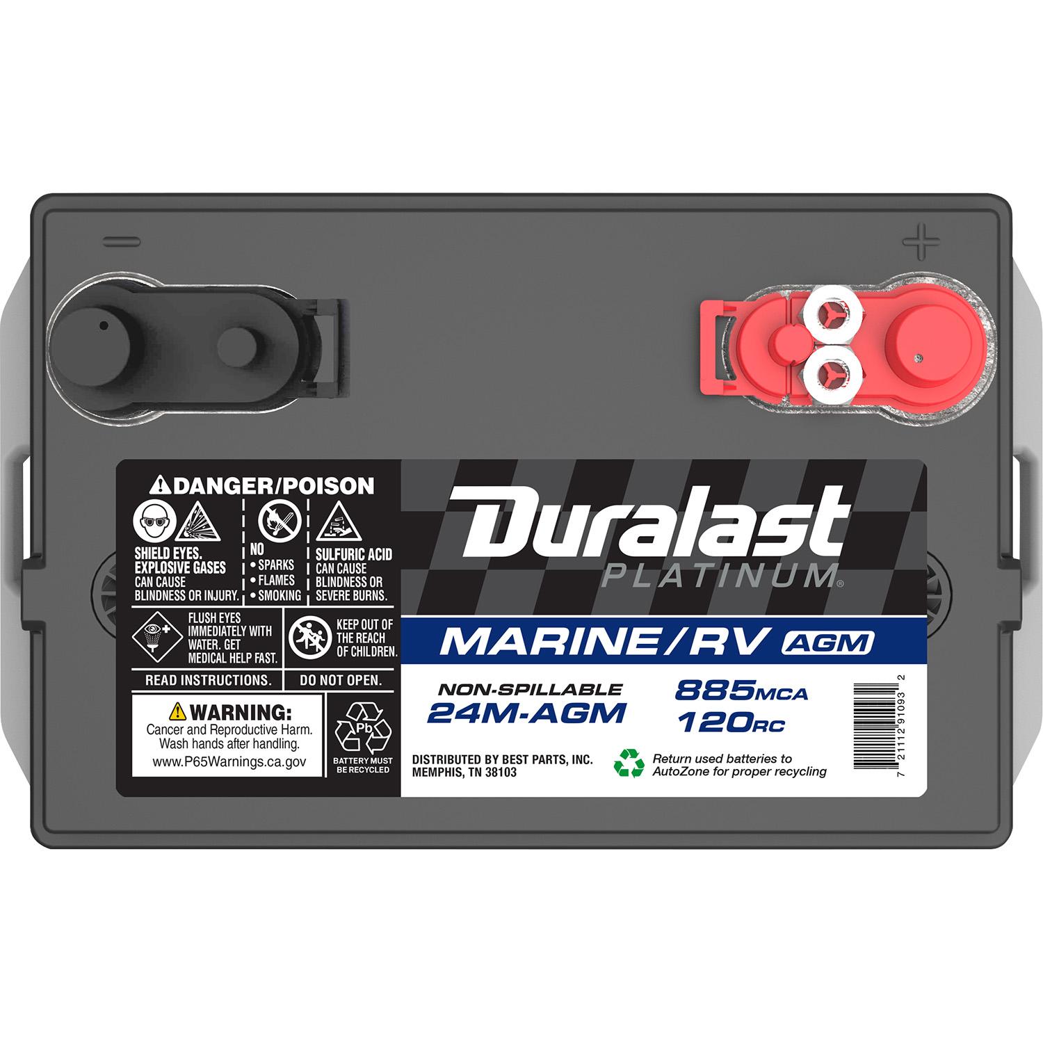 Duralast Platinum Volt 24 BCI Group Size Marine Starting Absorbed Glass ...