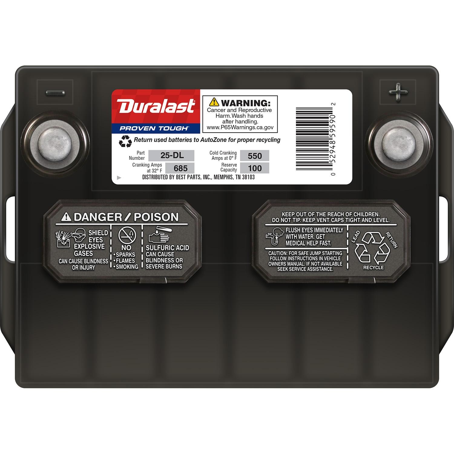 Duralast Group Size 25 Battery 25-DL | AutoZone