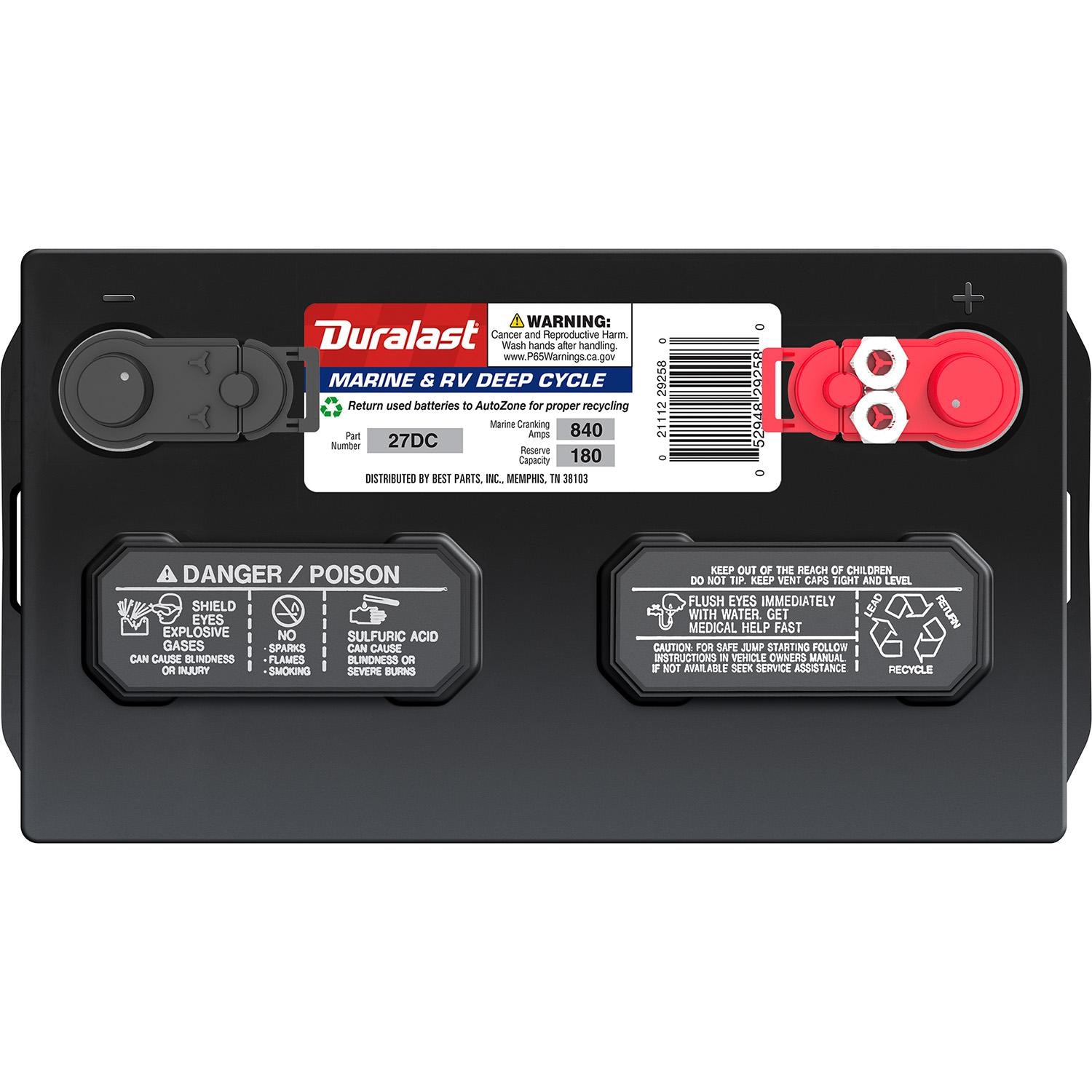 Duralast Group Size 27 Marine/RV Deep Cycle Battery 27DC-DL | AutoZone