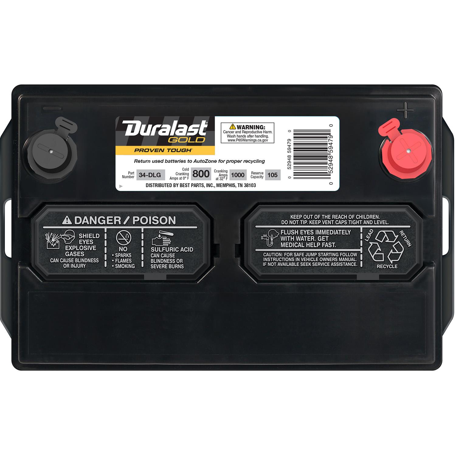 Duralast Gold Group Size 34 Battery 34-DLG | AutoZone